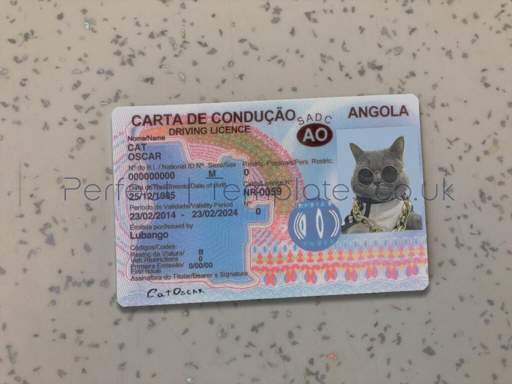 Angola Driving Licence - Perfect Templates - The Biggest Selection of ...