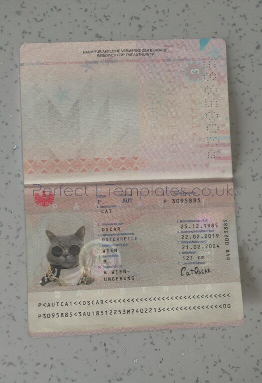 Austria Passport Template - Perfect Templates - The Biggest Selection ...