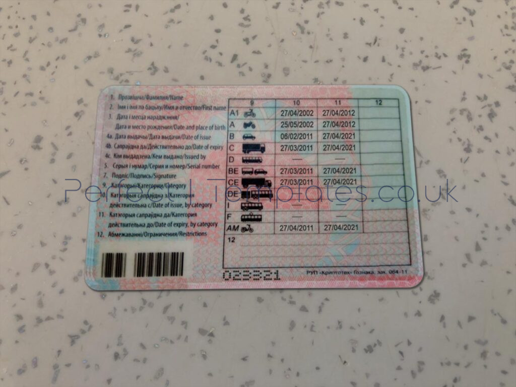 Belarus Driving Licence - Perfect Templates - The Biggest Selection of ...