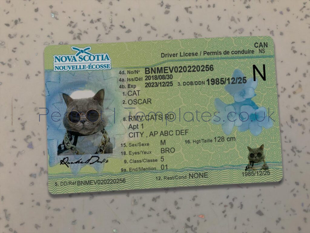 Canada Nova Scotia Driving Licence - Perfect Templates - The Biggest ...