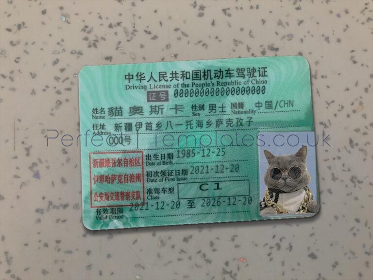 China Driving Licence Template - Perfect Templates - The Biggest ...