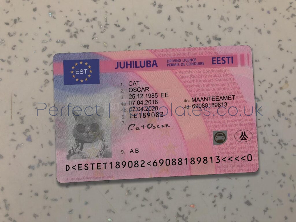Estonia Driving Licence Template - Perfect Templates - The Biggest ...