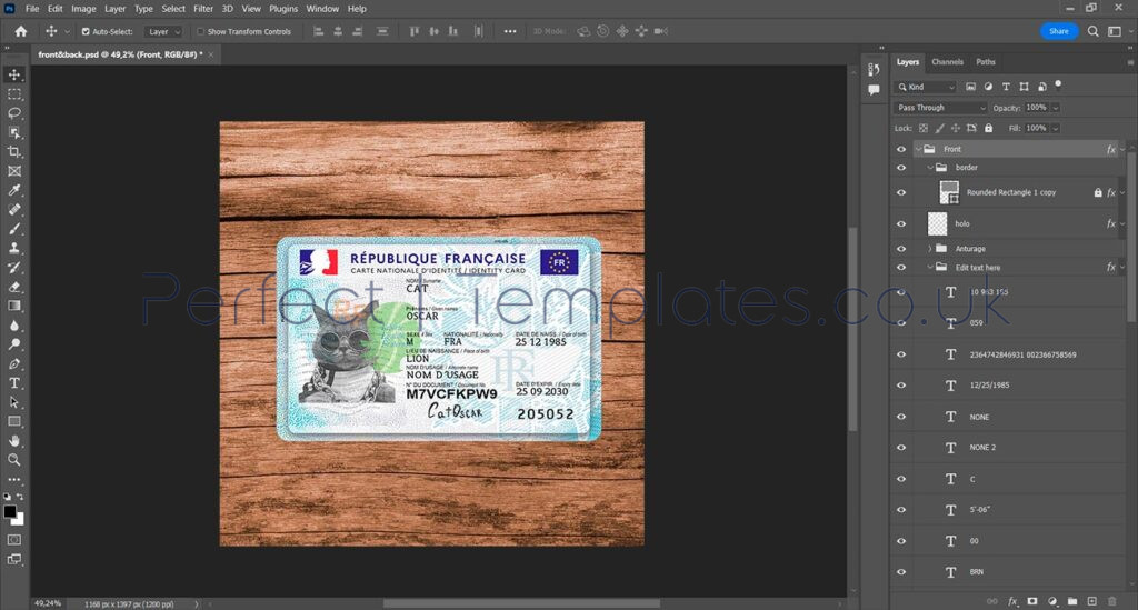 France Identity Card Template - Perfect Templates - The Biggest ...