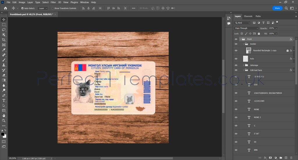 Mongolia Identity Card Template - Perfect Templates - The Biggest ...