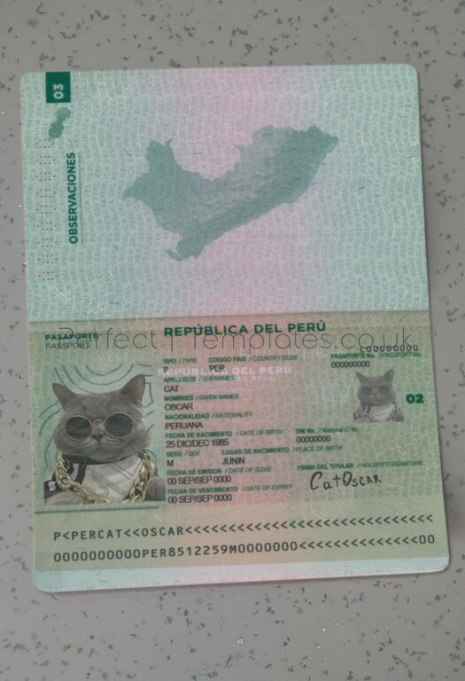 Peru Passport Template - Perfect Templates - The Biggest Selection of ...