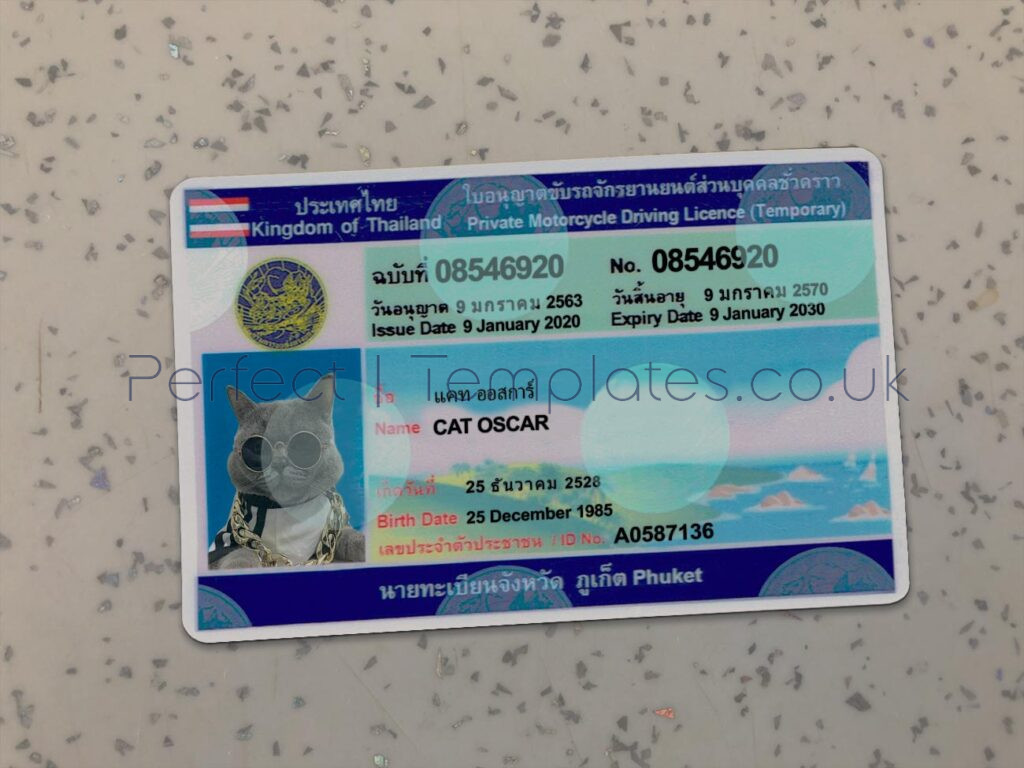 Thailand Driving Licence Template - Perfect Templates - The Biggest ...