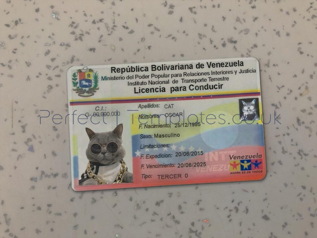 Venezuela Driving Licence Template - Perfect Templates - The Biggest ...